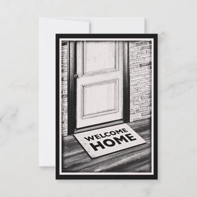 welcome home door mat photograph invitation | Zazzle