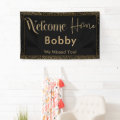 Welcome Home Gold Confetti, Black Banner | Zazzle