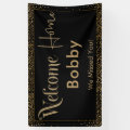 Welcome Home Gold Confetti, Black Banner | Zazzle