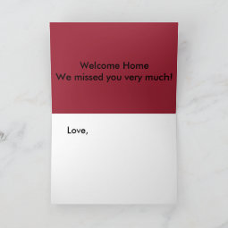 Welcome Home Greeting Card | Zazzle
