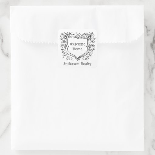 Welcome Home House Buyer Realtor Thank You Square Sticker | Zazzle