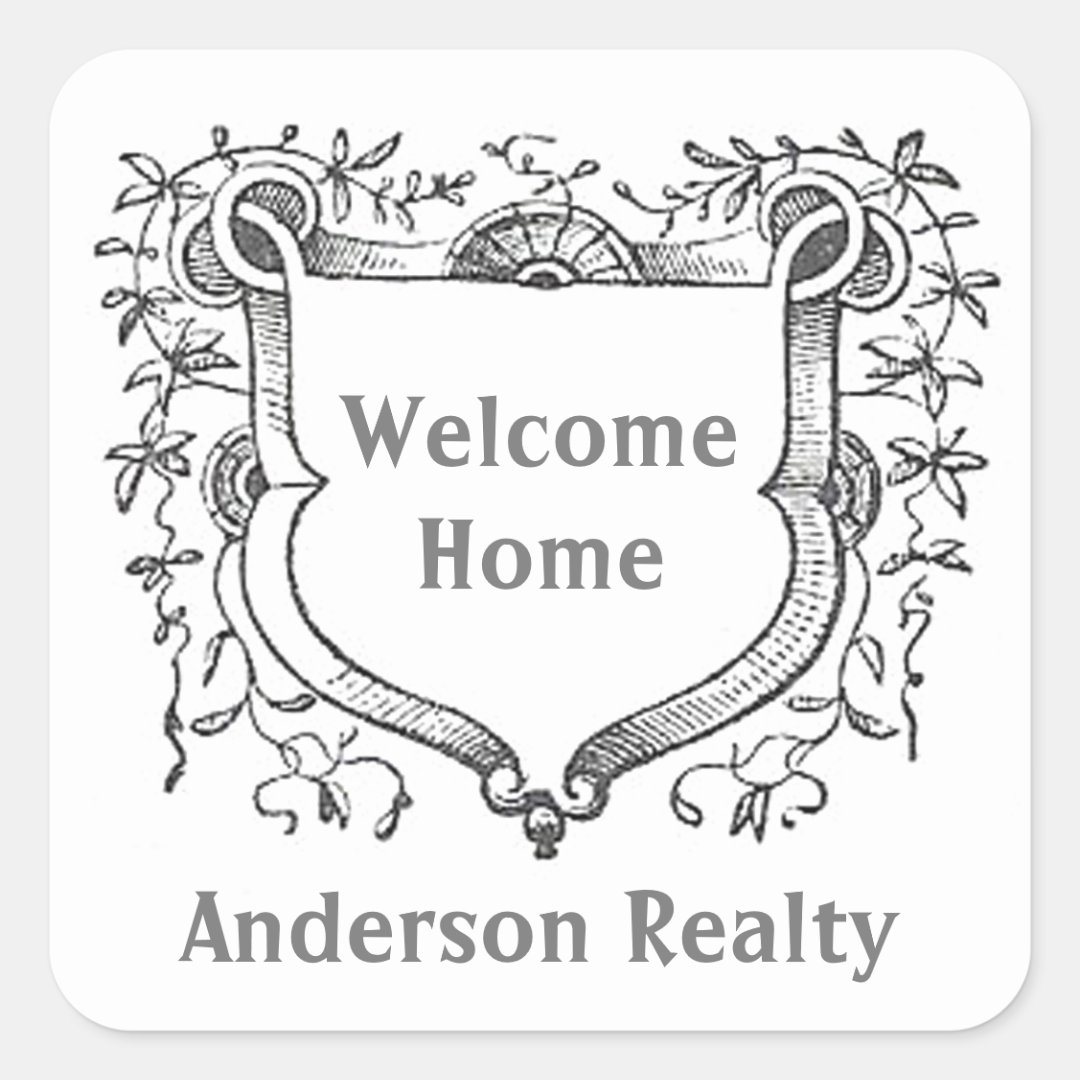 Welcome Home House Buyer Realtor Thank You Square Sticker | Zazzle