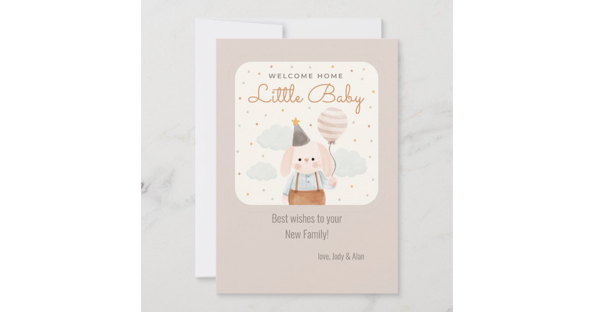 Welcome Home Little Baby Card | Zazzle