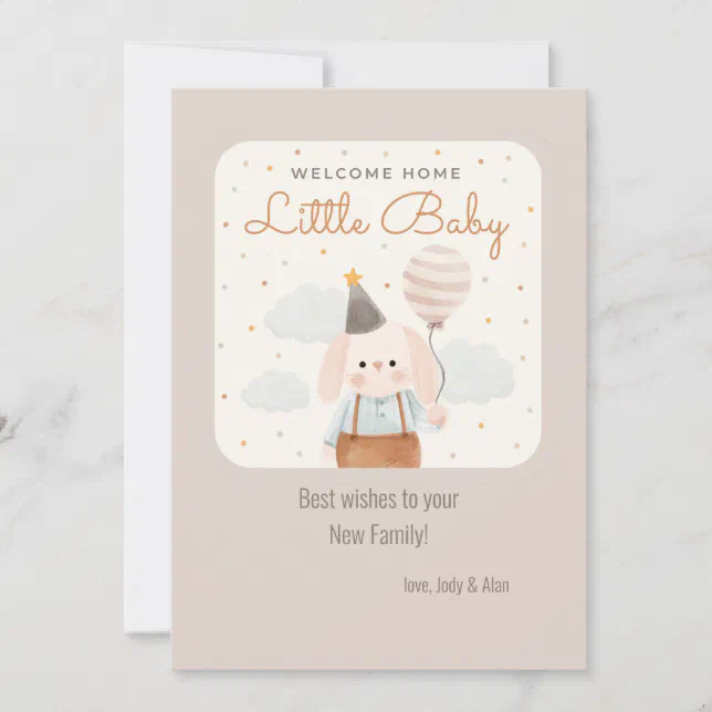 Welcome Home Little Baby Card | Zazzle