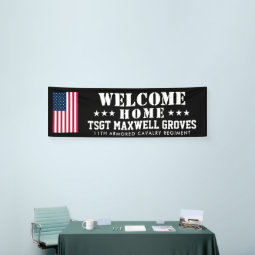 Welcome Home Military Banner with USA Flag | Zazzle