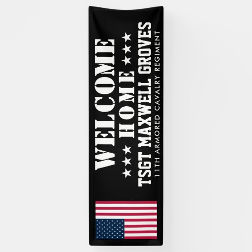 Welcome Home Military Banner with USA Flag | Zazzle