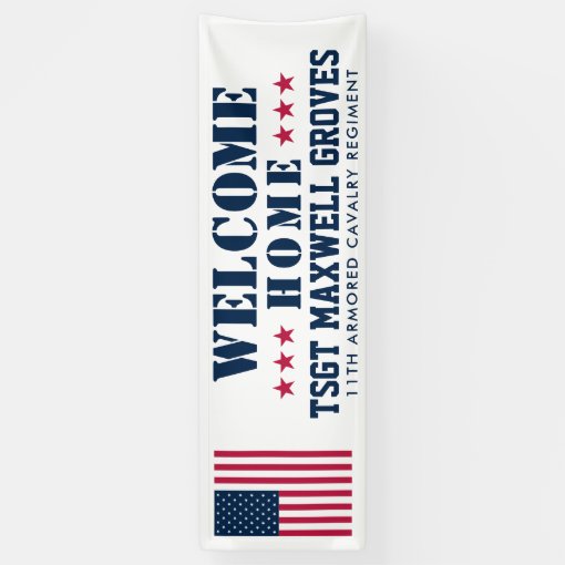 Welcome Home Military Banner with USA Flag | Zazzle