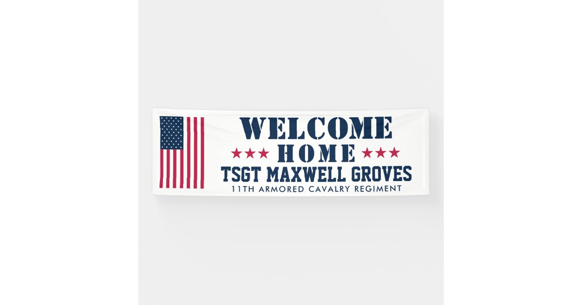 Welcome Home Military Banner with USA Flag | Zazzle