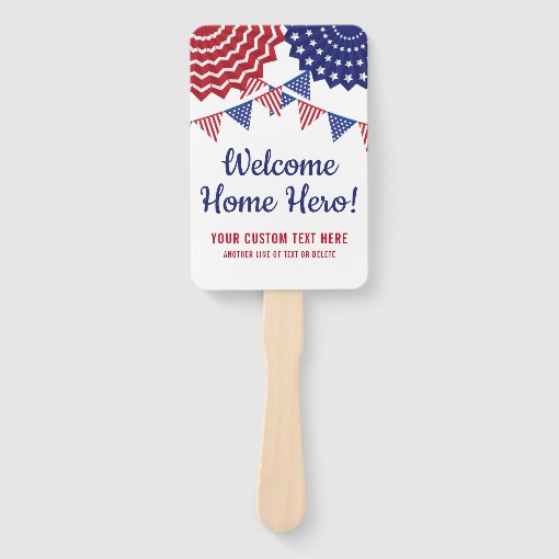 Welcome Home Military Custom Photo American Flag Hand Fan | Zazzle