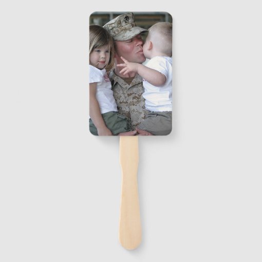 Welcome Home Military Custom Photo American Flag Hand Fan | Zazzle