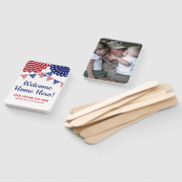 Welcome Home Military Custom Photo American Flag Hand Fan | Zazzle