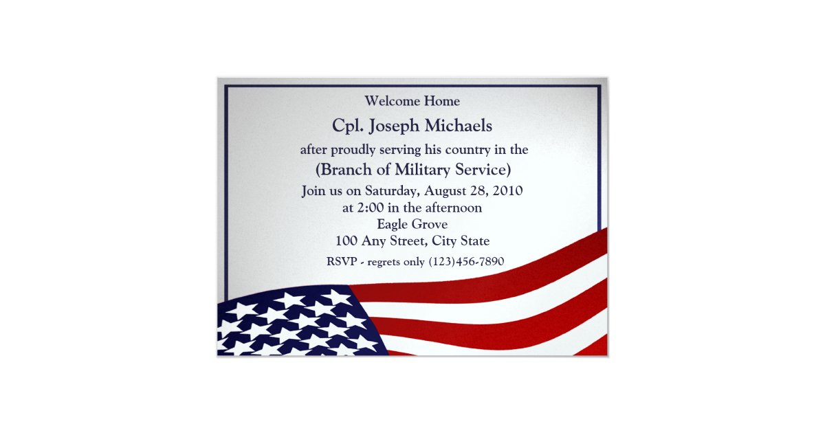 Welcome Home/ Military Invitation | Zazzle.com
