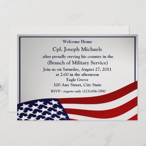 Welcome Home/ Military Invitation | Zazzle