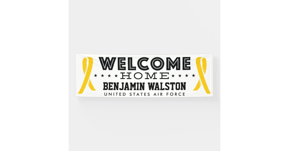 Welcome Home Military Yellow Ribbon Banner | Zazzle