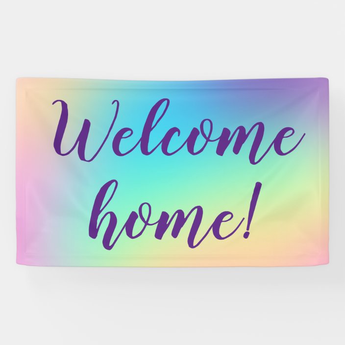 Welcome Home! Pastel Rainbow Banner | Zazzle.com