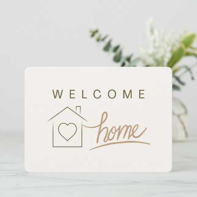 Welcome Home Real Estate Minimalist Custom Card | Zazzle