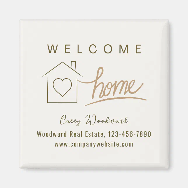 Welcome Home Real Estate New Homeowner Minimalist Magnet | Zazzle
