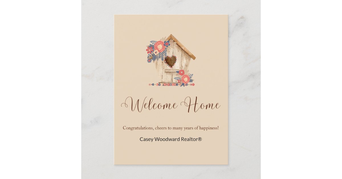 Welcome Home Realtor Congratulations Postcard | Zazzle