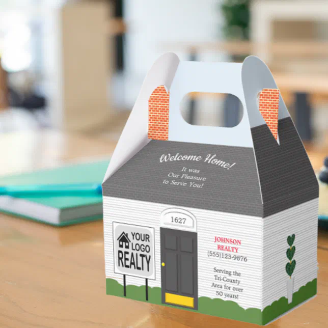 Welcome Home Realtor Logo New Home Gift Box | Zazzle