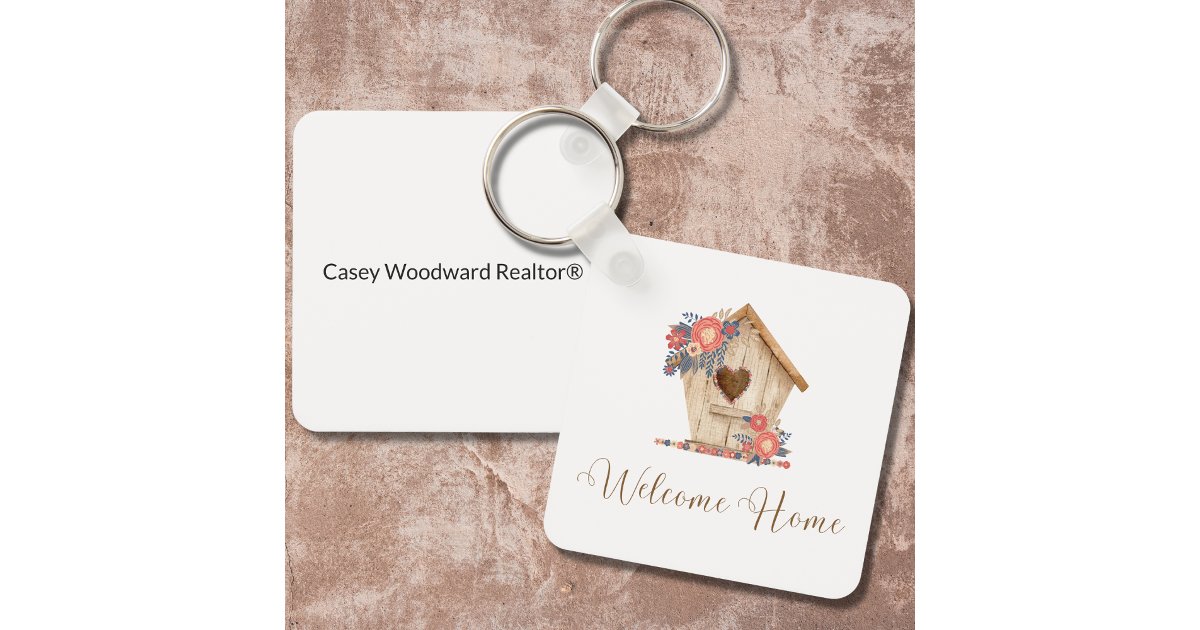 Welcome Home Realtor Personalized Keychain | Zazzle
