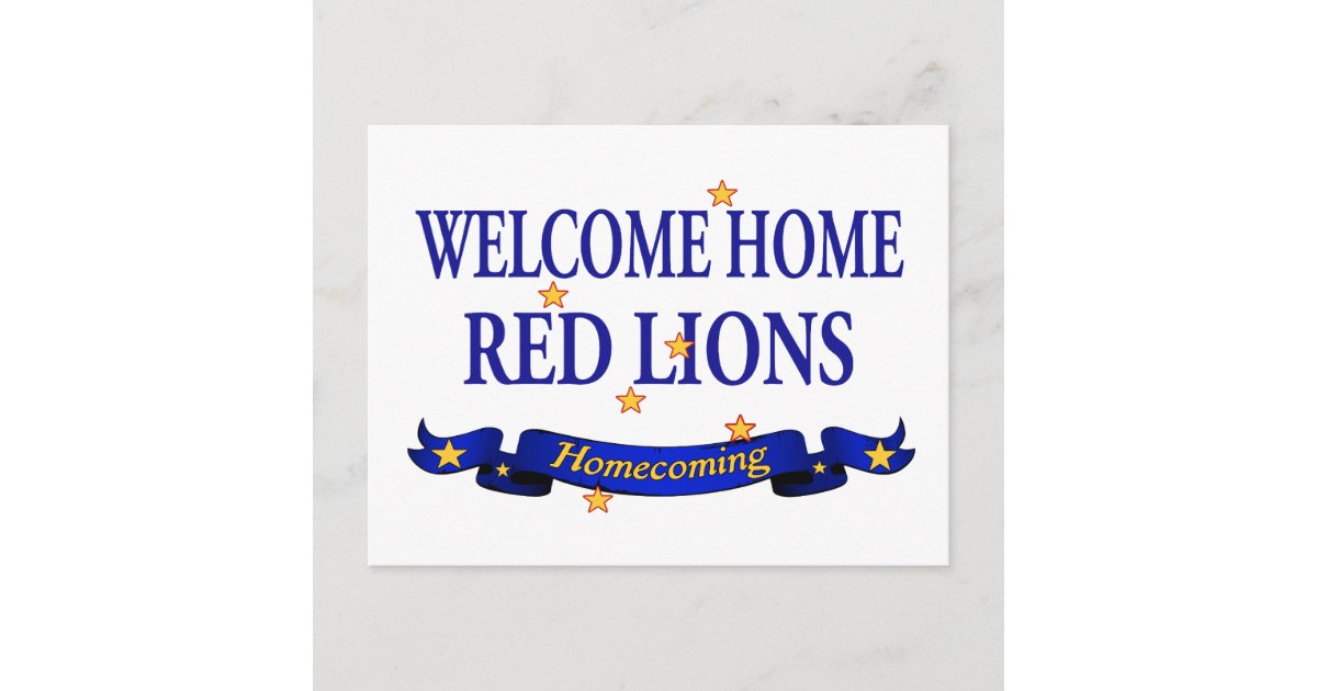 Welcome Home Red Lions Postcard | Zazzle