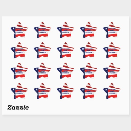 Welcome Home, Soldier! Star Shape Flag Stickers | Zazzle