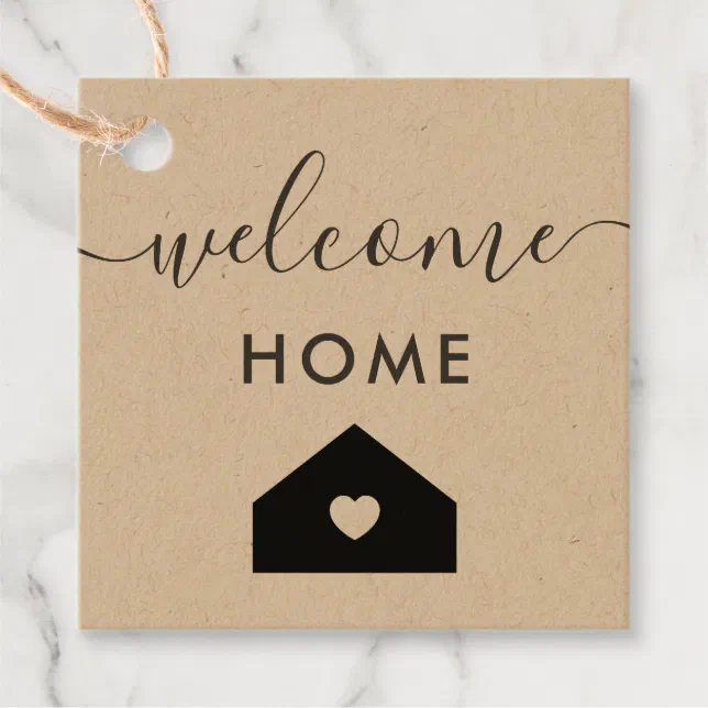 Welcome Home Tag, Realtor Client Gift Tag, Kraft Favor Tags | Zazzle