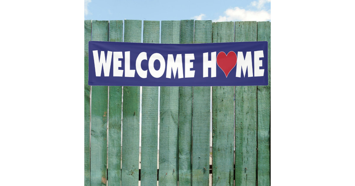 Welcome Home with Heart Banner | Zazzle