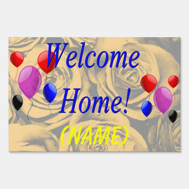 Welcome Home! With name. Sign | Zazzle