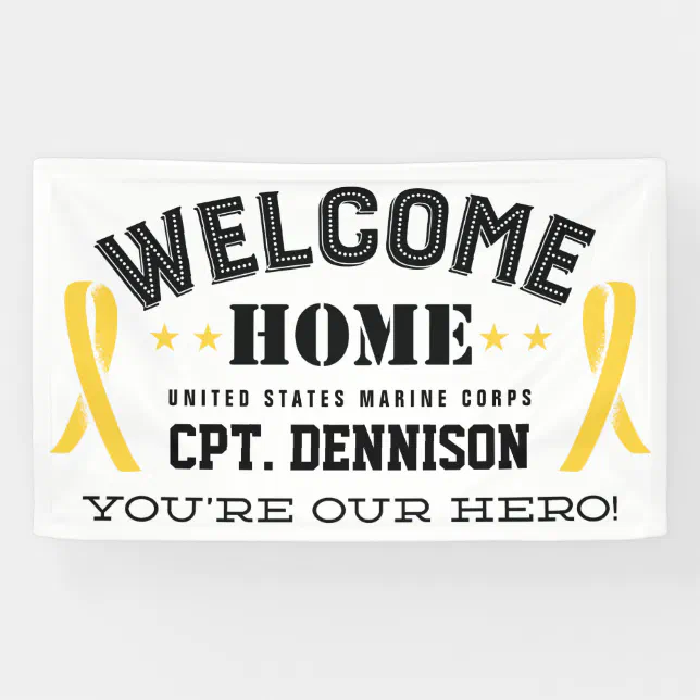 Welcome Home Yellow Ribbon Deployment Banner | Zazzle