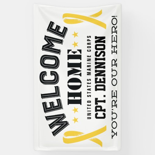 Welcome Home Yellow Ribbon Deployment Banner | Zazzle