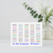 Welcome in 80 Languages Postcard | Zazzle