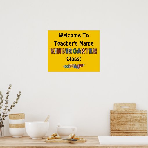 Welcome Kindergarten (customizable) Poster | Zazzle