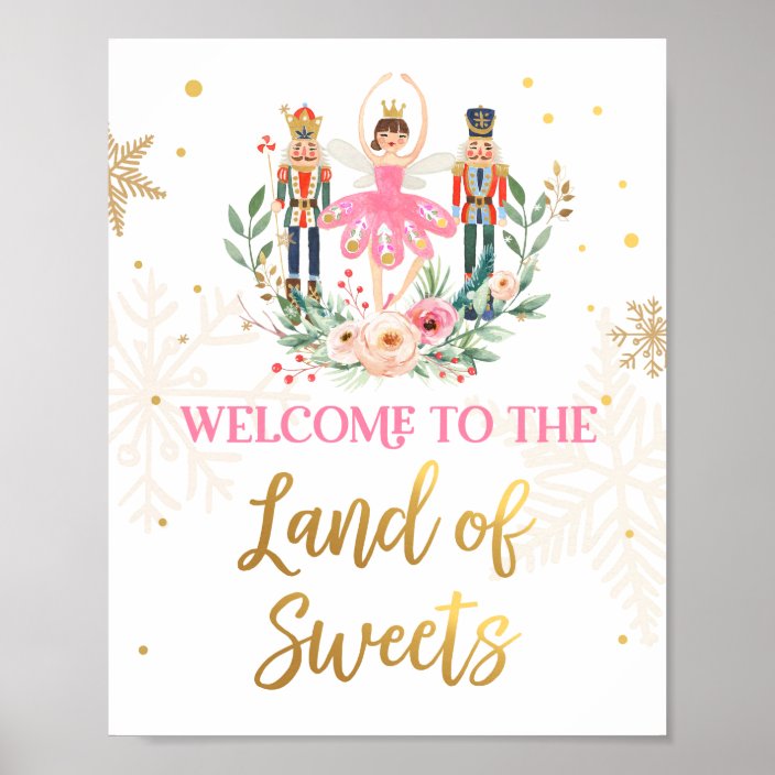 Welcome Land of Sweets Nutcracker Ballerina Girl Poster | Zazzle.com