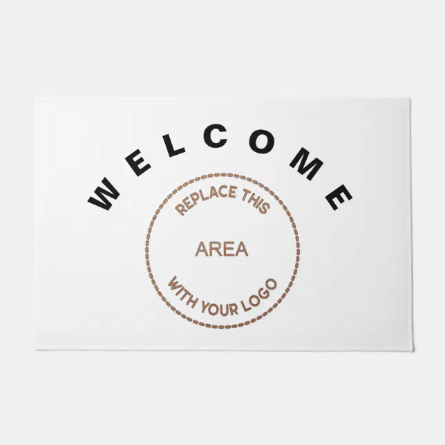 Welcome Large Company Logo Business Office White Doormat | Zazzle