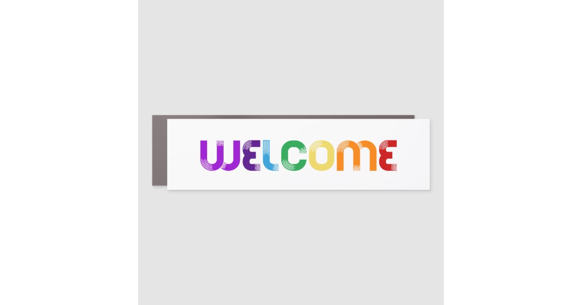 Welcome LGBT rainbow flag Car Magnet | Zazzle