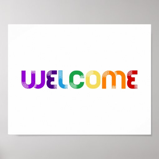 Welcome LGBT rainbow flag Poster | Zazzle