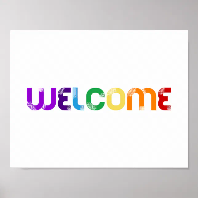 Welcome LGBT rainbow flag Poster | Zazzle