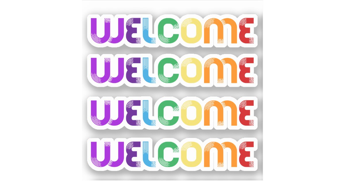 Welcome LGBT rainbow flag Sticker | Zazzle