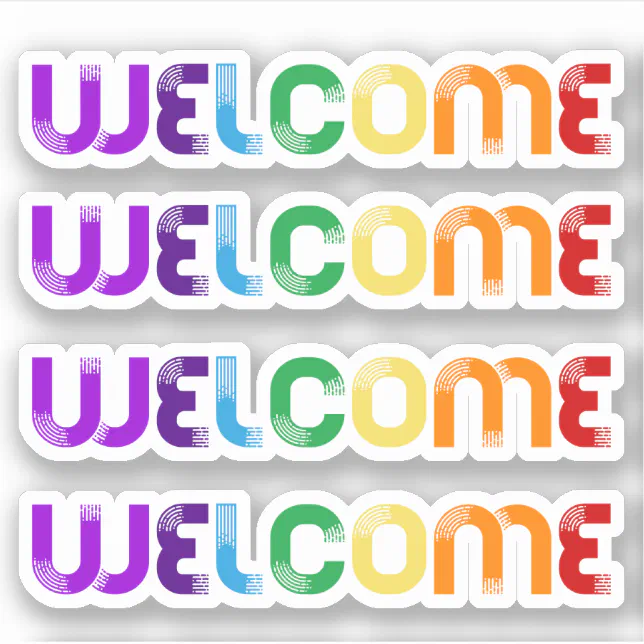 Welcome LGBT rainbow flag Sticker | Zazzle