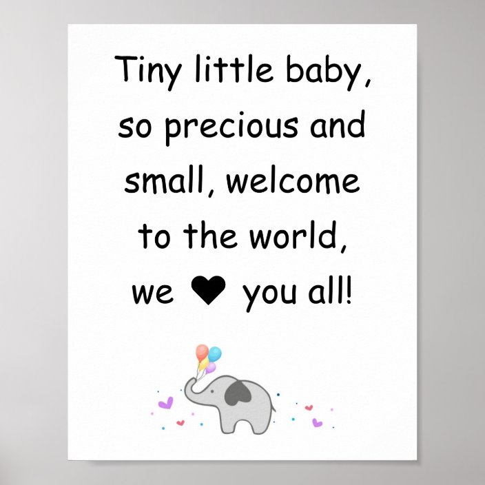 welcome little baby, wall decoration for nursery | Zazzle.com