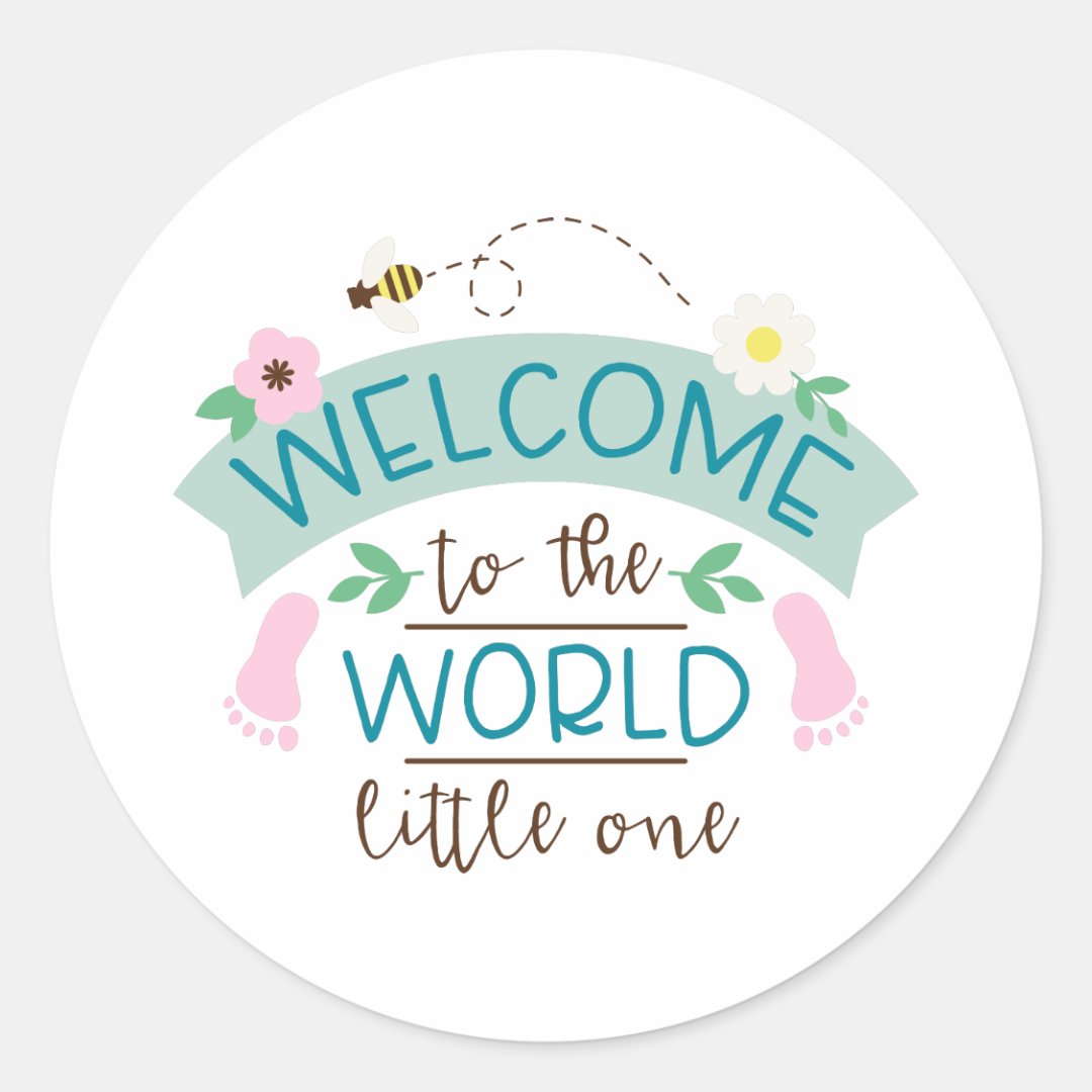 Welcome Little One Classic Round Sticker | Zazzle