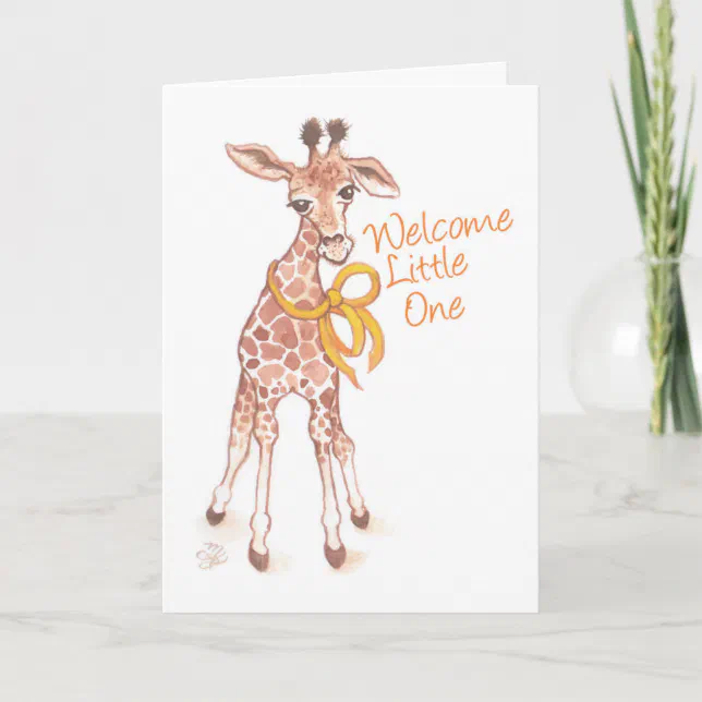 Welcome Little One Cute Giraffe Baby Shower Invitation | Zazzle