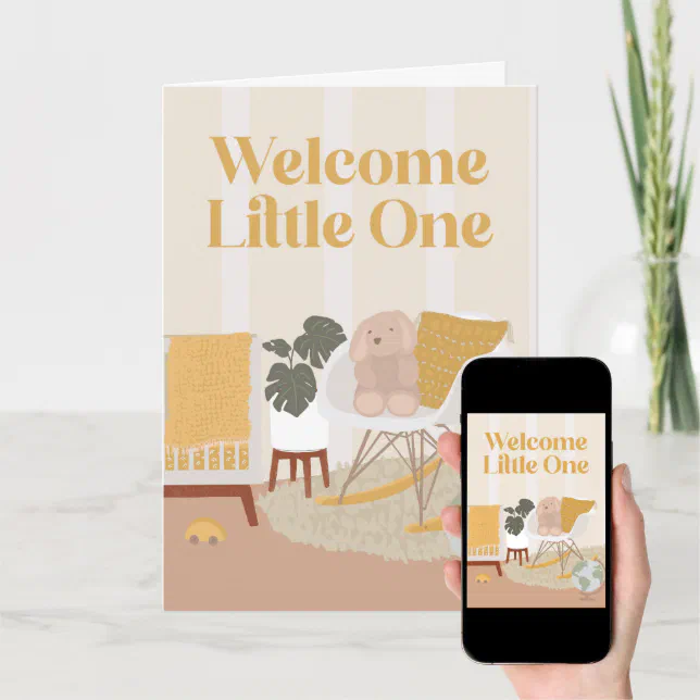 Welcome Little One Nursery New Baby Greeting Card | Zazzle