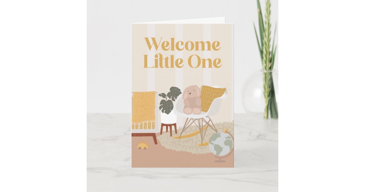 Welcome Little One Nursery New Baby Greeting Card | Zazzle