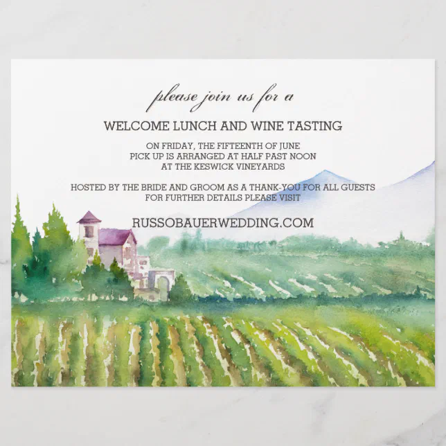 Welcome Lunch & Wine Tasting Flyer | Zazzle