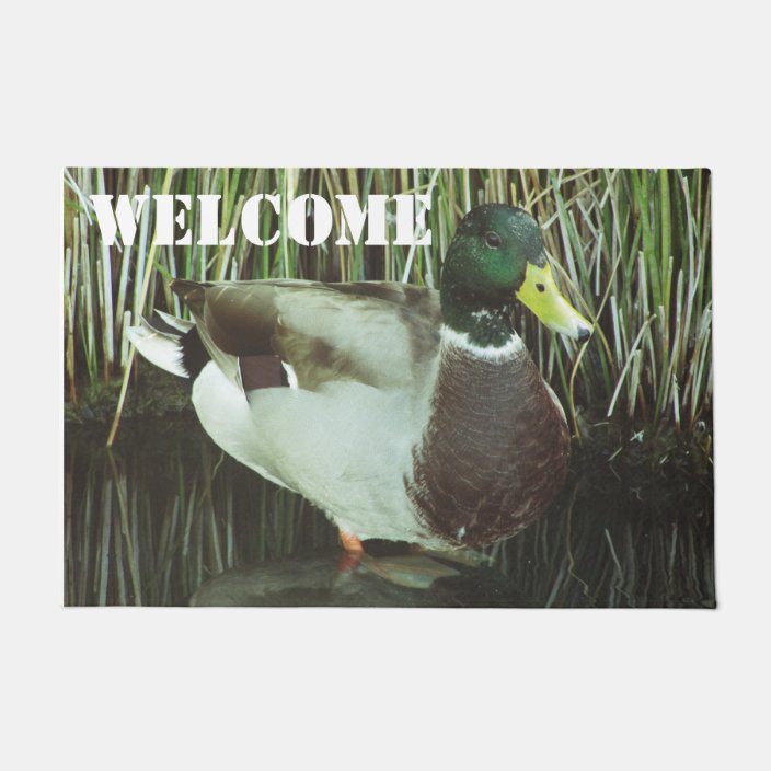 Welcome Mallard Duck Photo Lake Wildlife Doormat | Zazzle.com