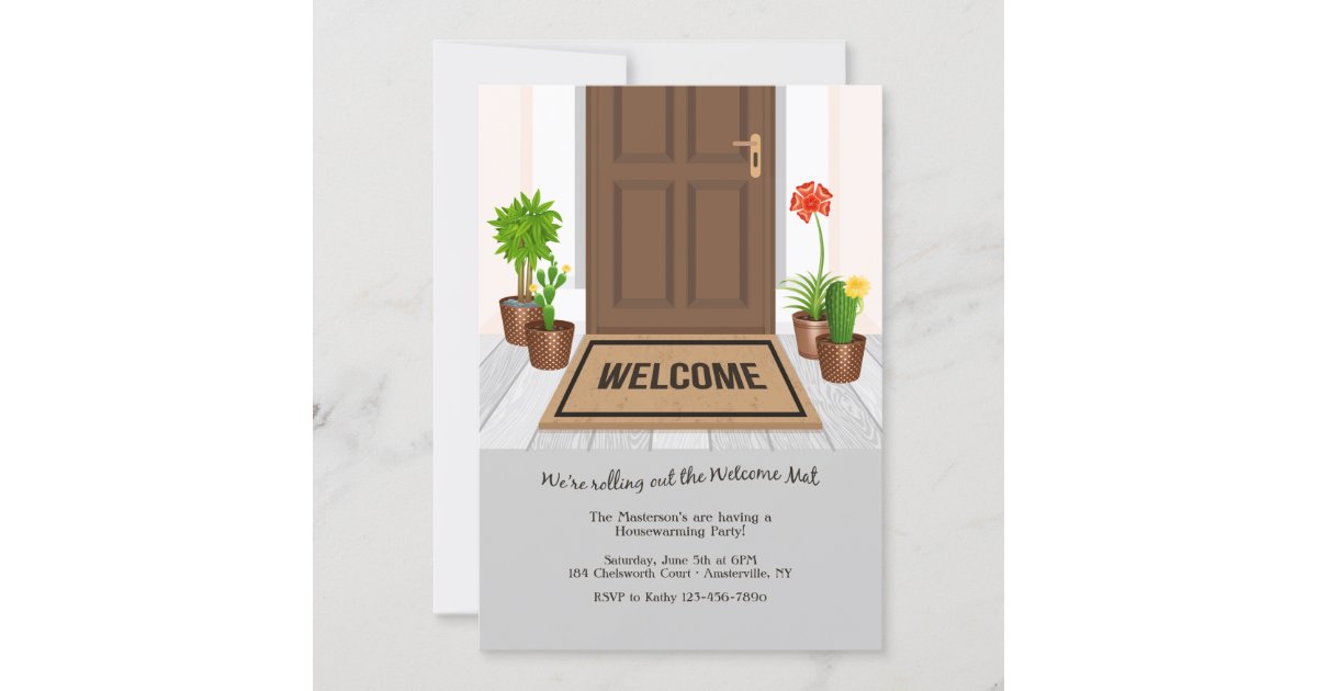 Welcome Mat Housewarming Party Invitation | Zazzle