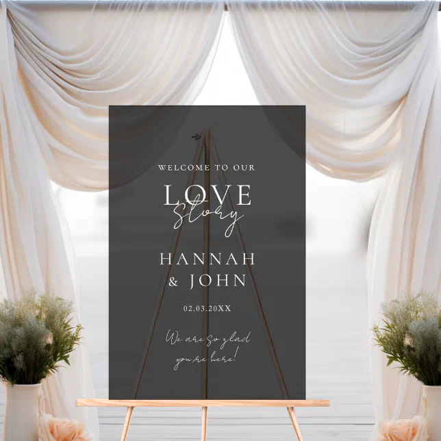 Welcome! Modern, Calligraphy, Wedding Acrylic Sign | Zazzle
