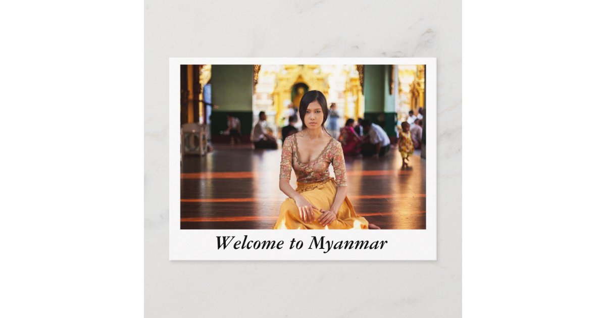welcome myanmar postcard | Zazzle